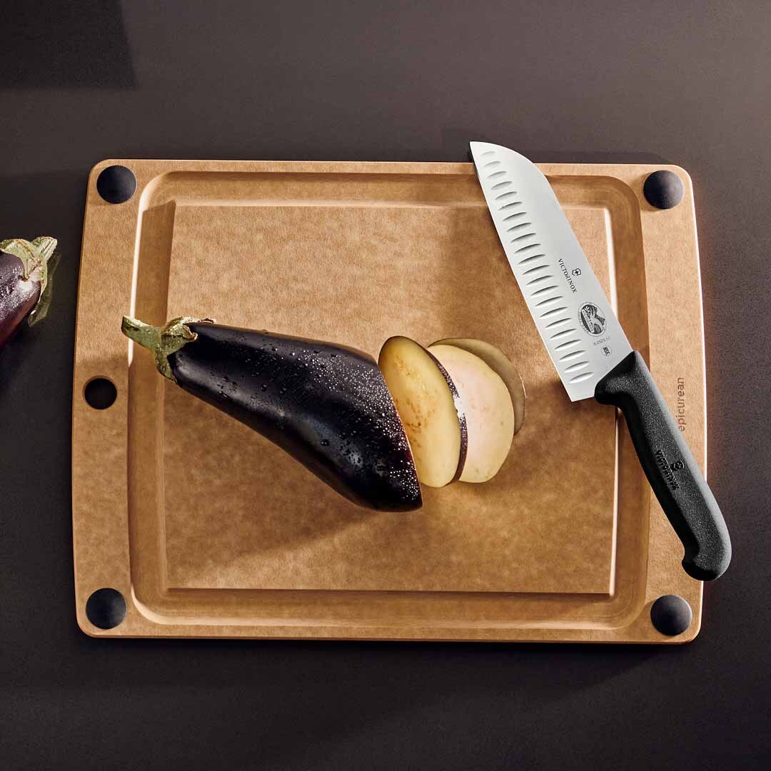 Victorinox Fibrox Fluted Edge Blade Santoku Knife 17cm Black