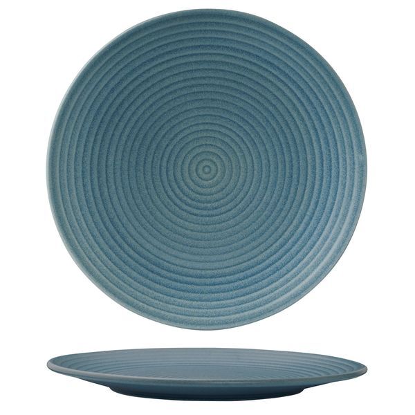 Zuma Denim Round Plate - Ribbed 310mm - Box of 3